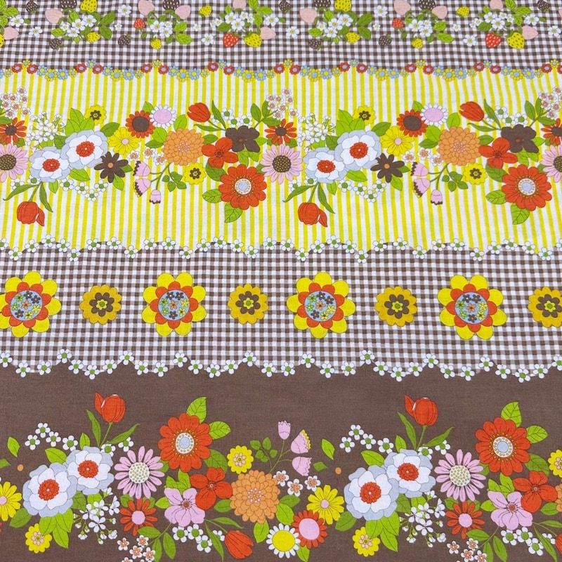 Retro Floral Fabric - Etsy