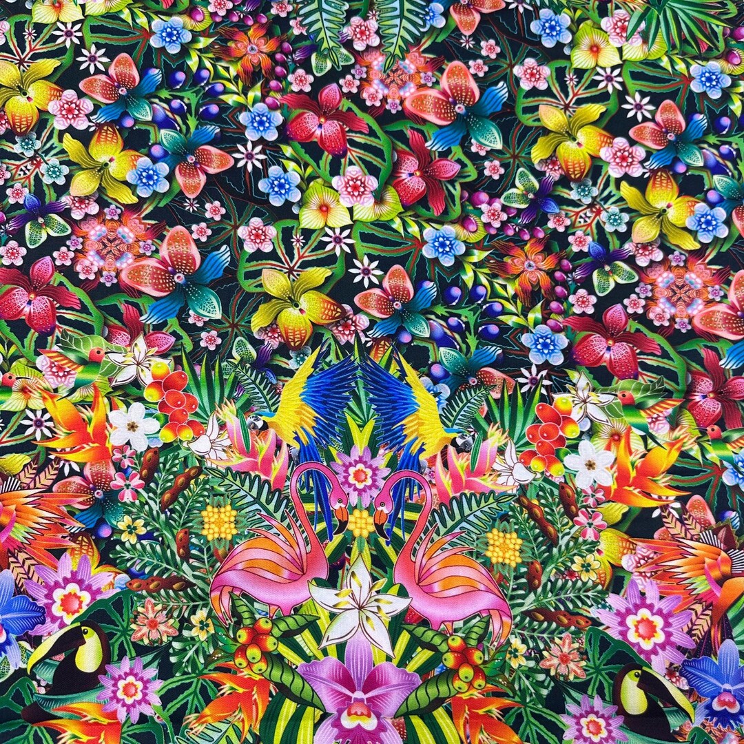 1 Yard Rising Jungle - Multi || Rising Jungle Catalina Estrada Cotton ...