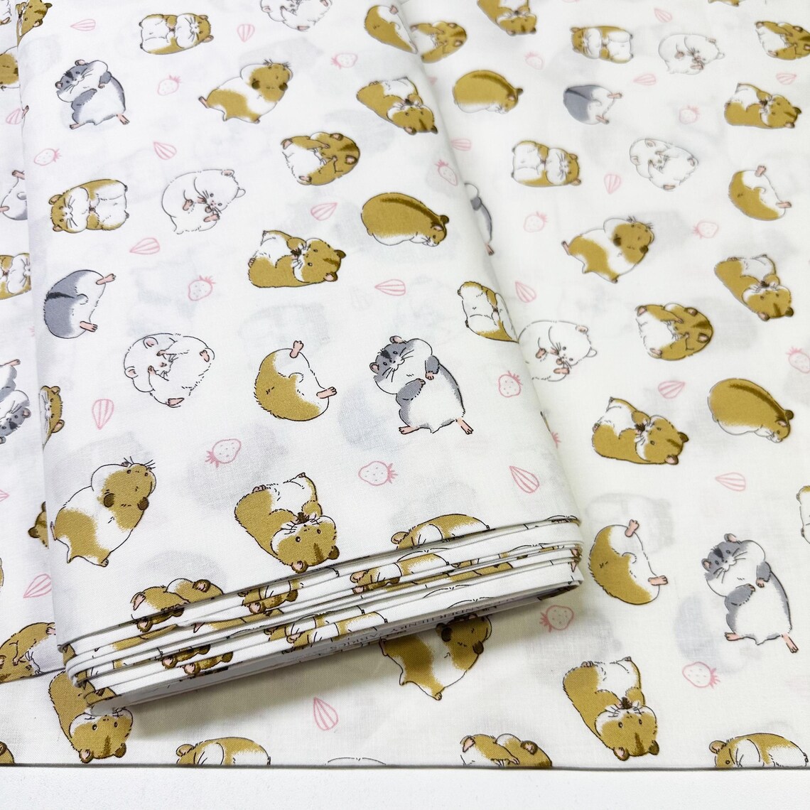 1 Yard Cute Hamsters Cotton Fabric, Cosmo Textiles Imported From Japan ...