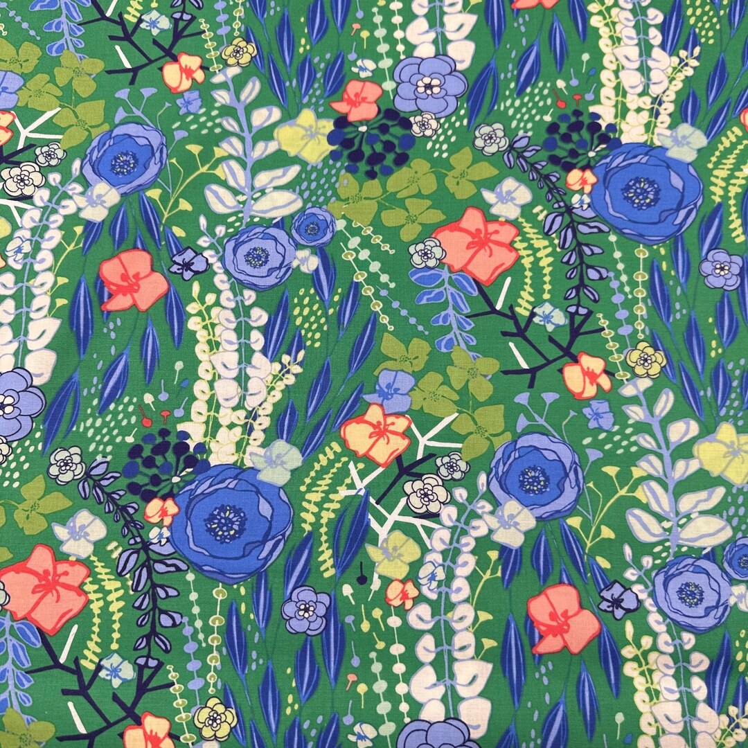 1 Yard Margot Floral Print Cotton Fabric Amy Reber for Clothworks - Etsy