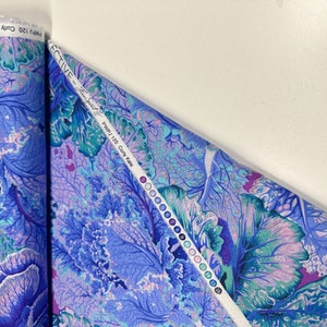1 Yard Curly Kale Blue Philip Jacobs for Kaffe Fassett Cotton Fabric ...
