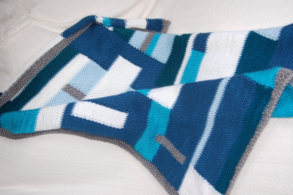 Geometric Patchwork Tunisian Crochet Baby Blanket Pattern - Etsy