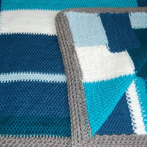 Geometric Patchwork Tunisian Crochet Baby Blanket Pattern - Etsy