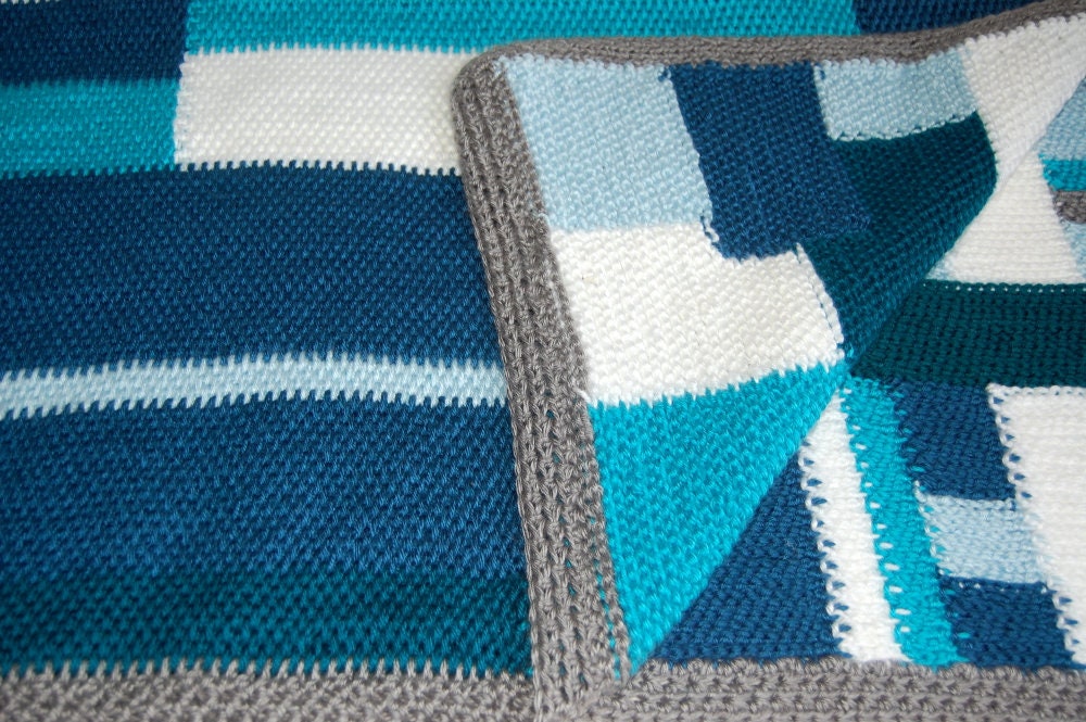 Geometric Patchwork Tunisian Crochet Baby Blanket Pattern - Etsy