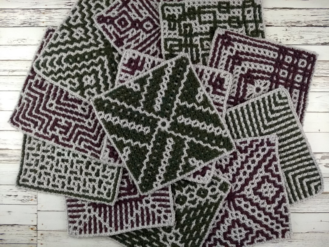 Interlocking Tiles Blanket Squares Set | Interlocking Crochet Blanket ...