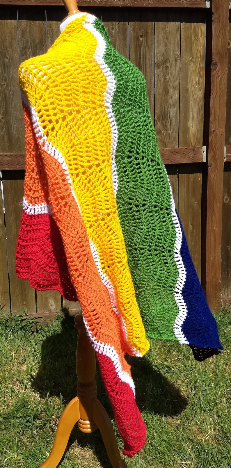 Rainbow Ripple Blanket Crochet Pattern - Etsy