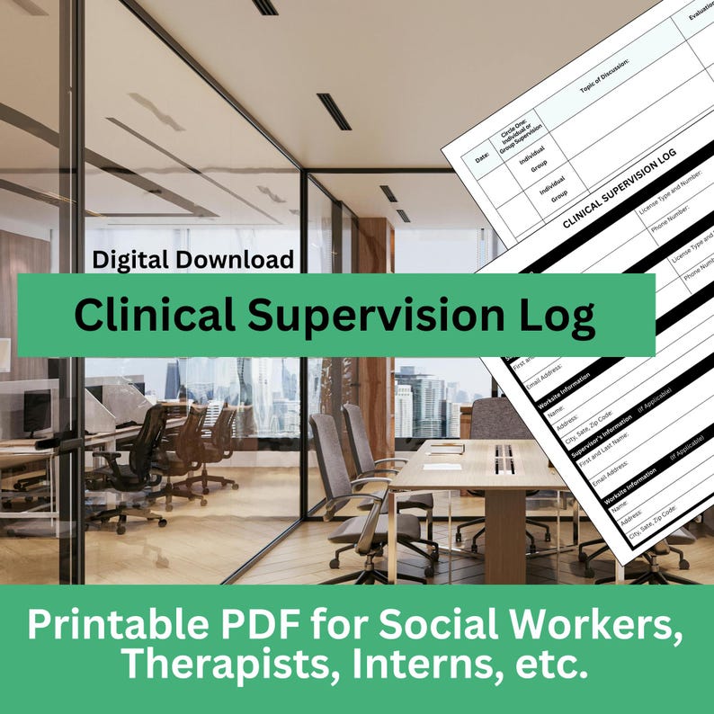 Clinical Supervision Log Printable PDF - Etsy Australia