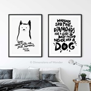 Printable Dog Art, Dog Quotes Wall Art, Set of 2, Dog Lover Gift ...