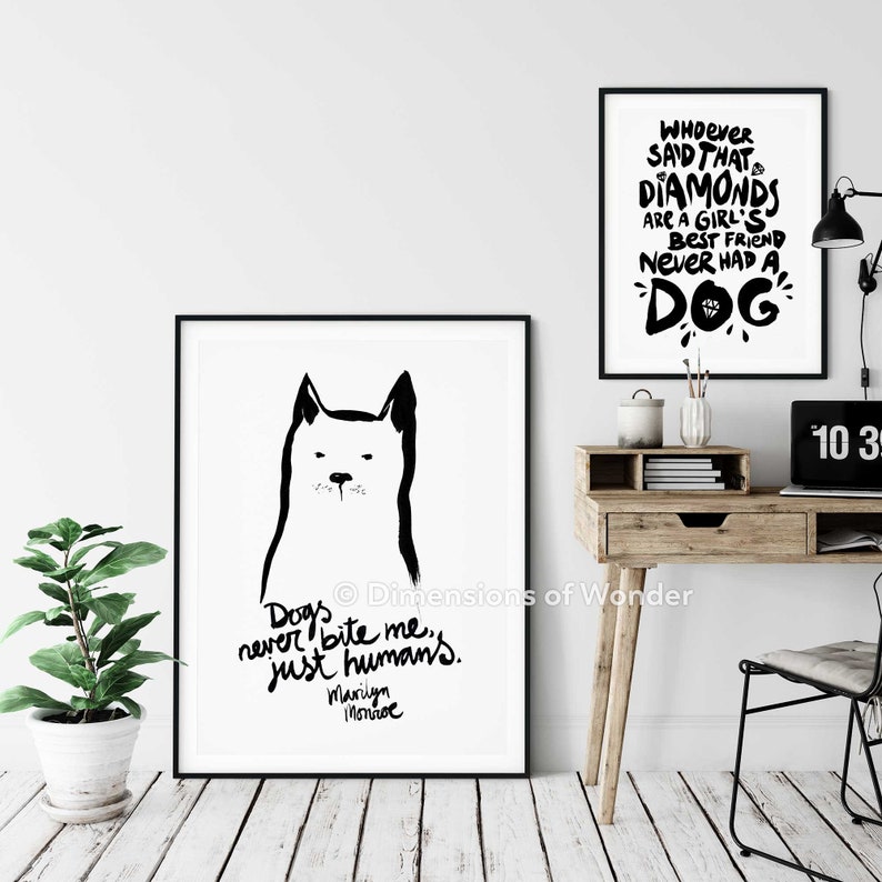 Printable Dog Art, Dog Quotes Wall Art, Set of 2, Dog Lover Gift ...