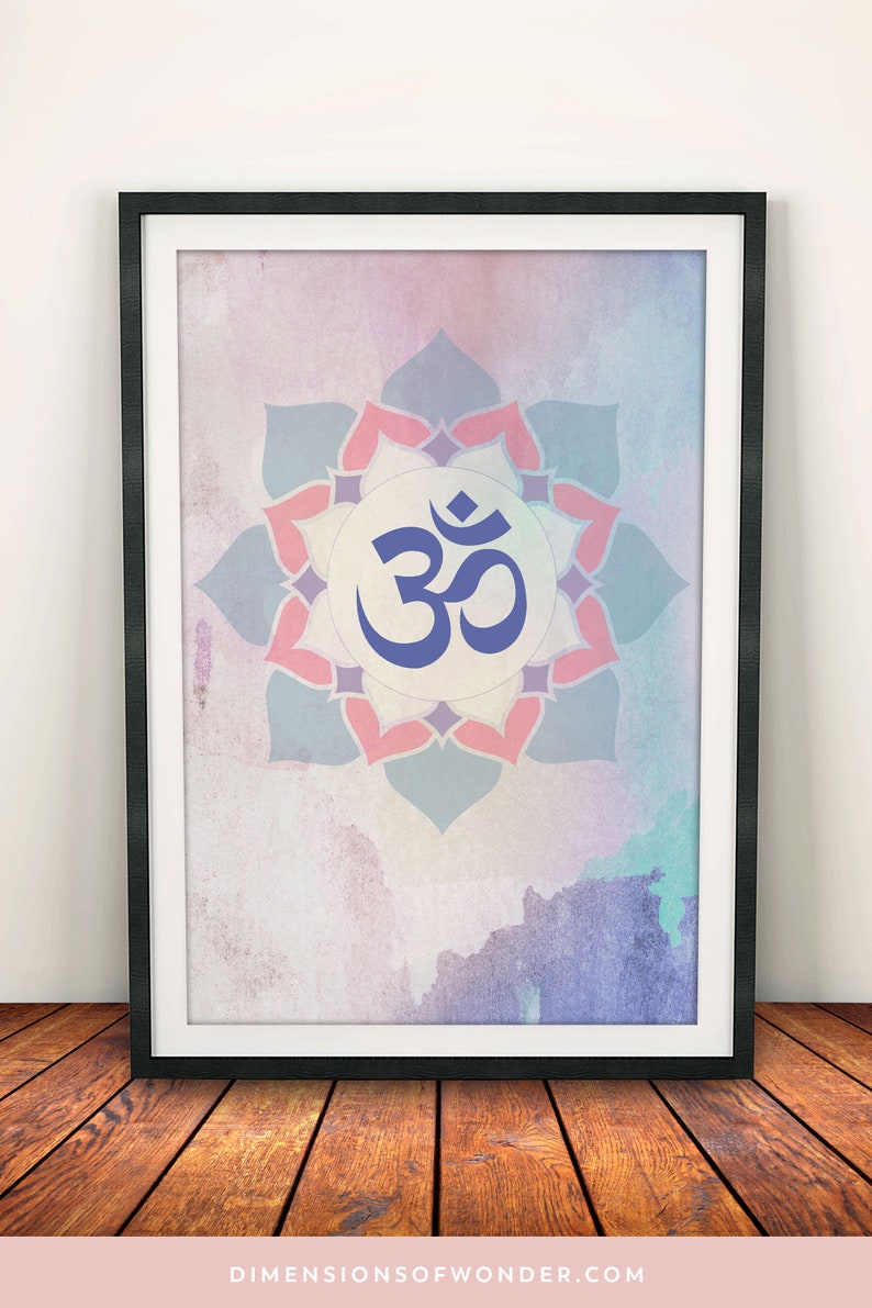 Om Printable Meditation Print Yoga Poster Spiritual | Etsy