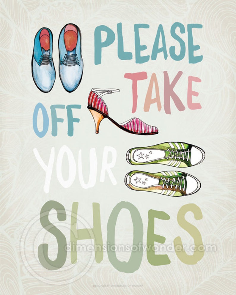 Please Take off Your Shoes, Please Take Shoes off Sign, Quote ART PRINT ...