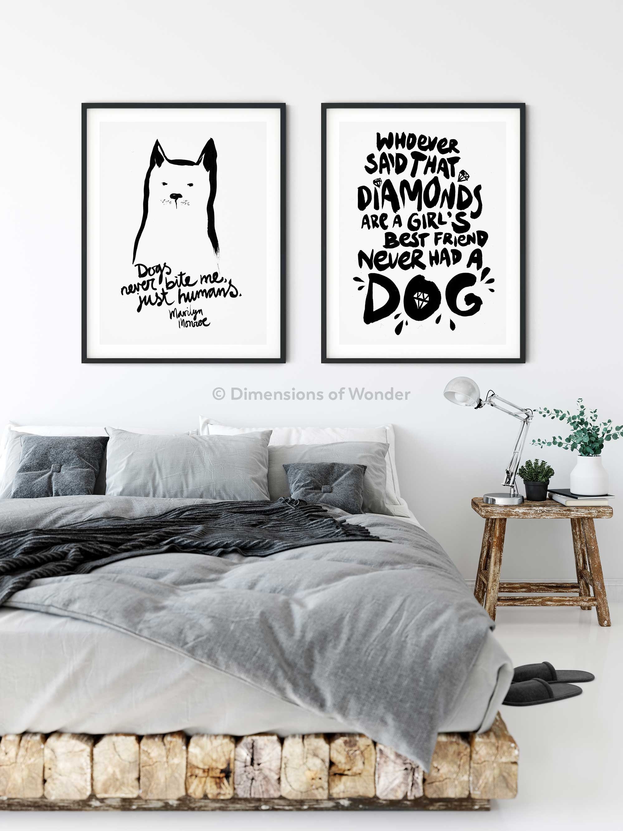 Printable Dog Art Dog Quotes Wall Art Set of 2 Dog Lover - Etsy