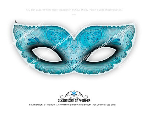 Items similar to Printable Halloween Mask, printable masks, ice blue ...