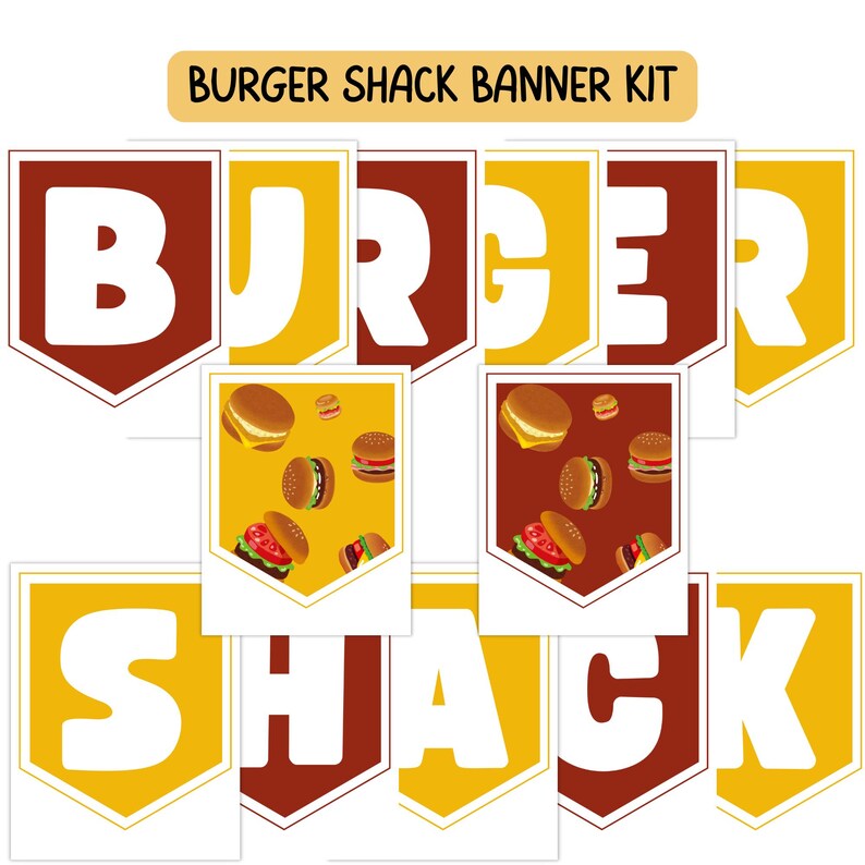 Burger Shack Dramatic Play Kit | Laminated Pretend Burger Stand Set for ...
