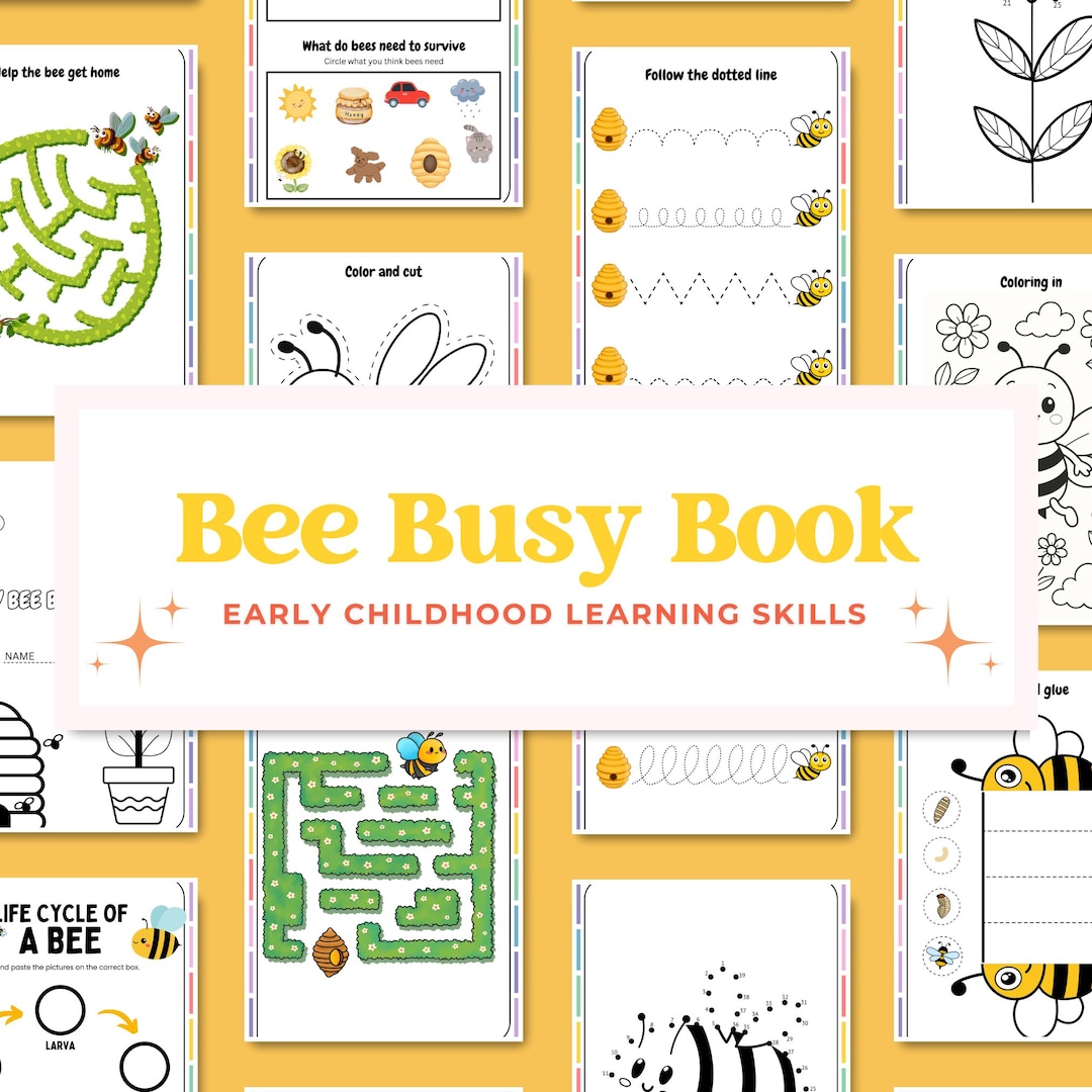 Bee Busy Book Printable for Preschool | Early Math & Literacy ...