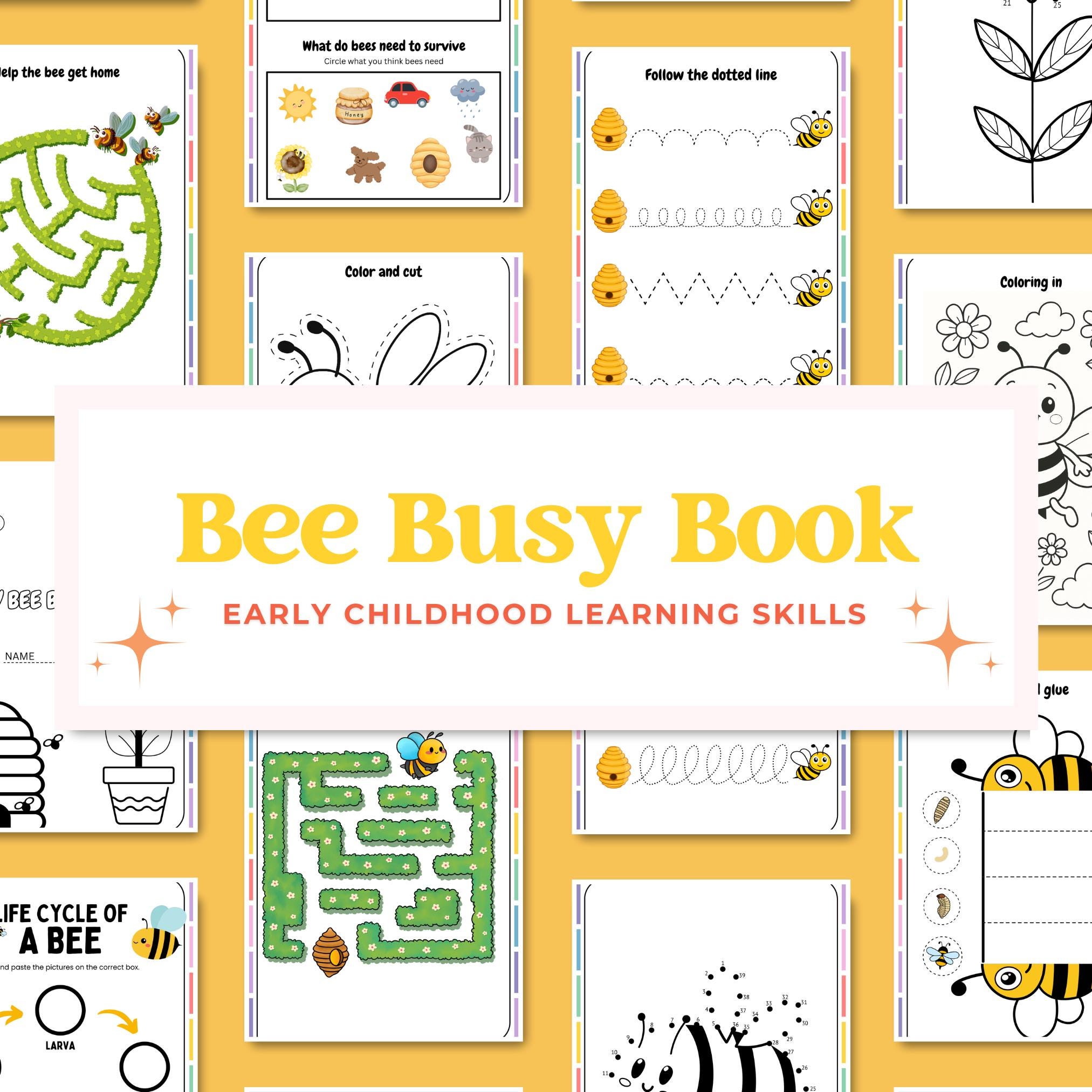 Bee Busy Book Printable for Preschool | Early Math & Literacy ...