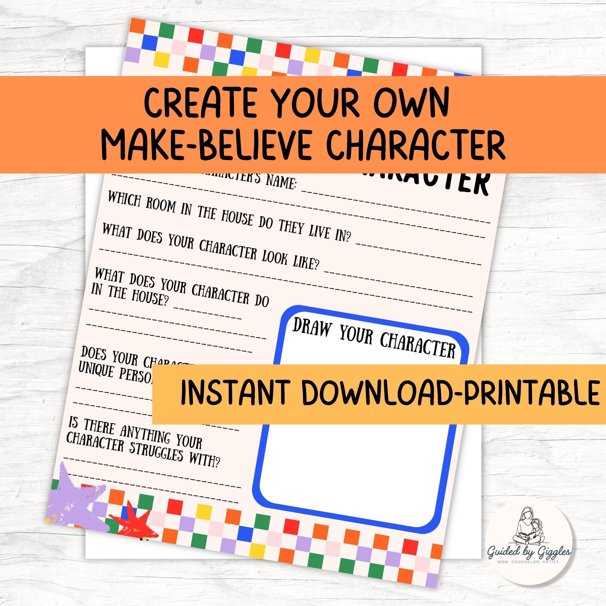 Printable Character Creator Worksheet for Kids | Creative Writing ...