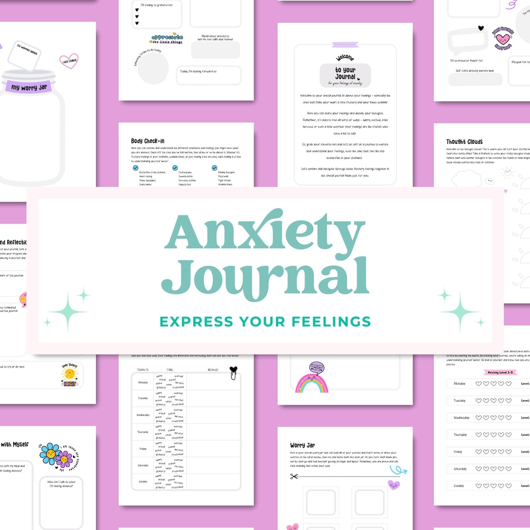 Kids Anxiety Journal Printable, Emotional Regulation Workbook for ...