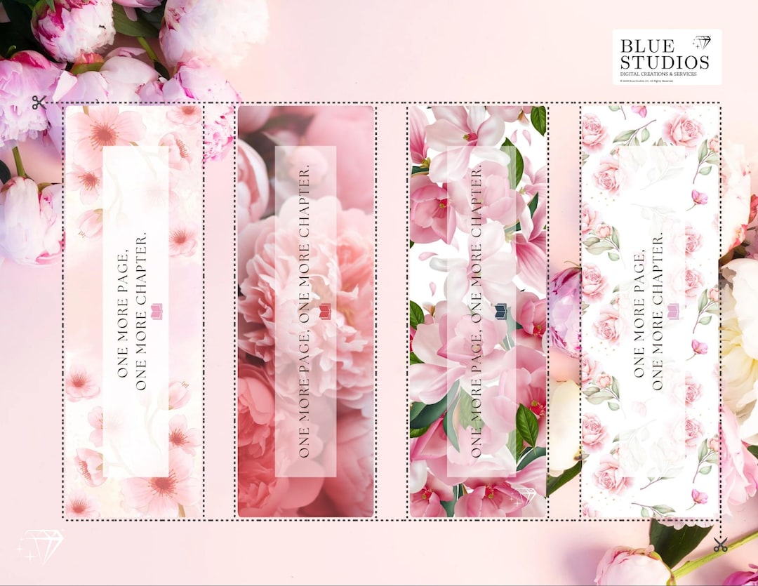 Editable Floral Bookmarks | Canva Template | 4 Designs (instant ...