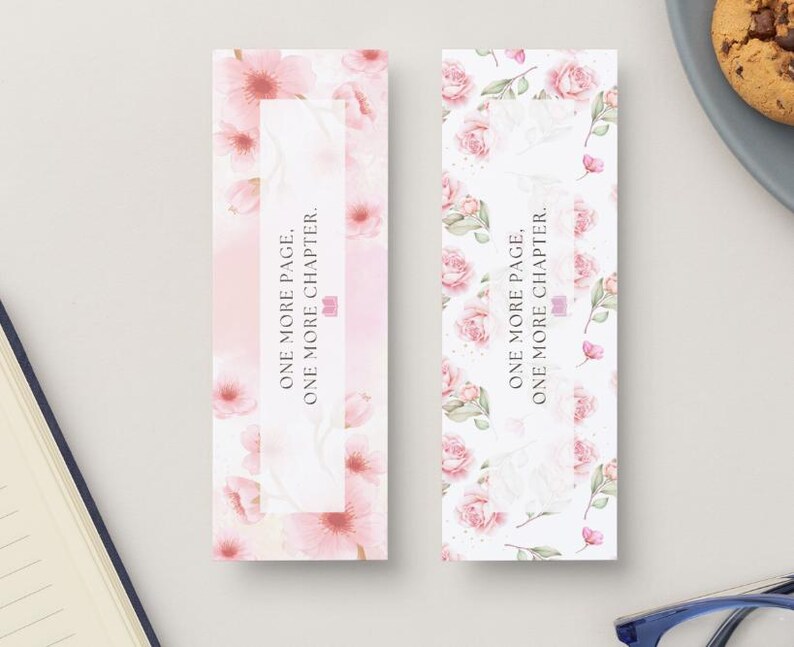 Editable Floral Bookmarks | Canva Template | 4 Designs (instant ...