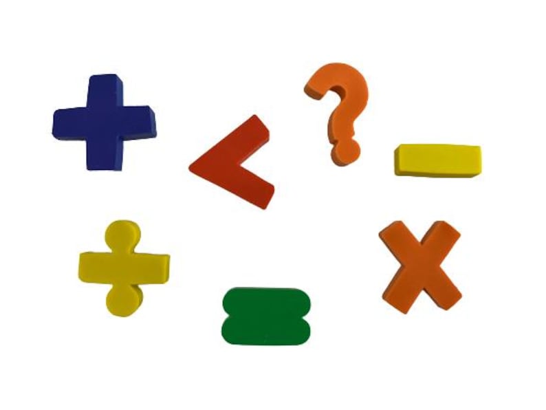 Numbers & Math Symbols Mini Erasers Set | Classroom Manipulatives ...