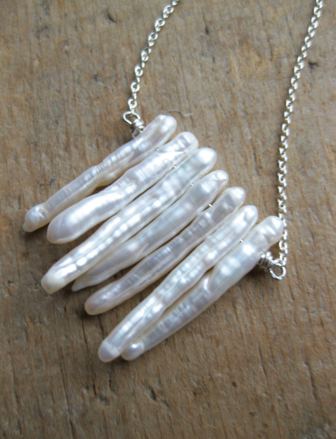 White Twig Freshwater PEARL FRINGE Bridesmaids Sterling Silver | Etsy