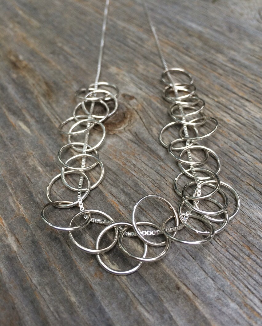LOOPS Sterling Silver Minimalist Chain Necklace - Etsy