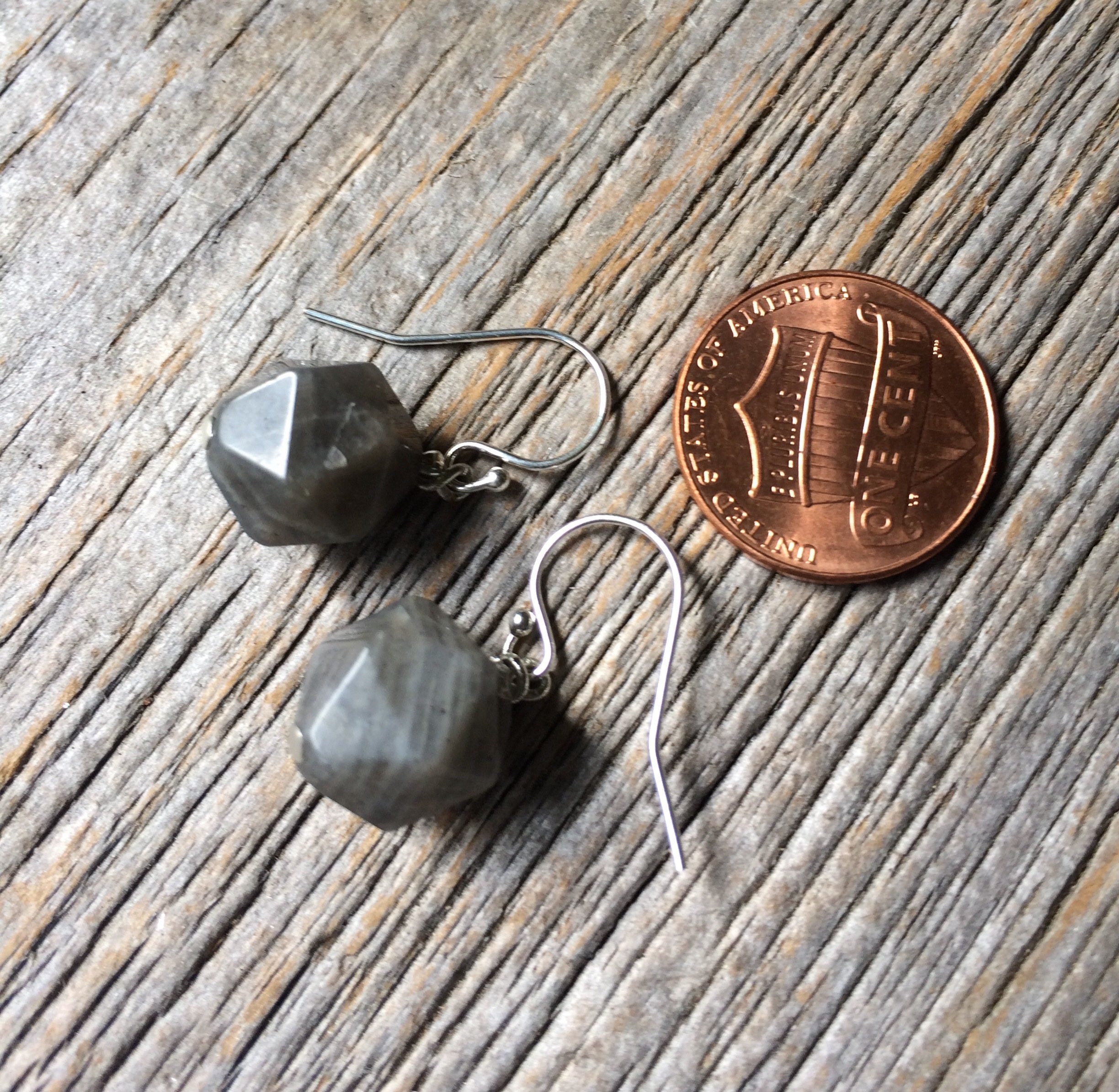 LABRADORITE Grey With Blue Flash Sterling Earrings Sacred - Etsy UK