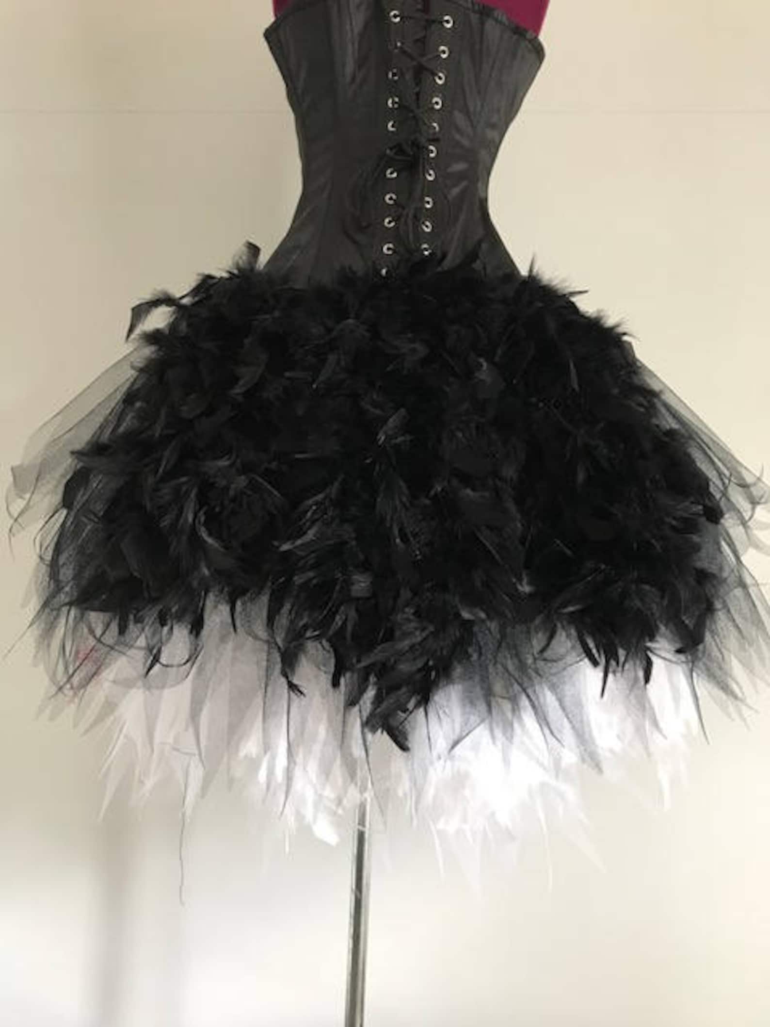 Black and White Feather Bustle Inspired by Plumette All Sizes | Etsy