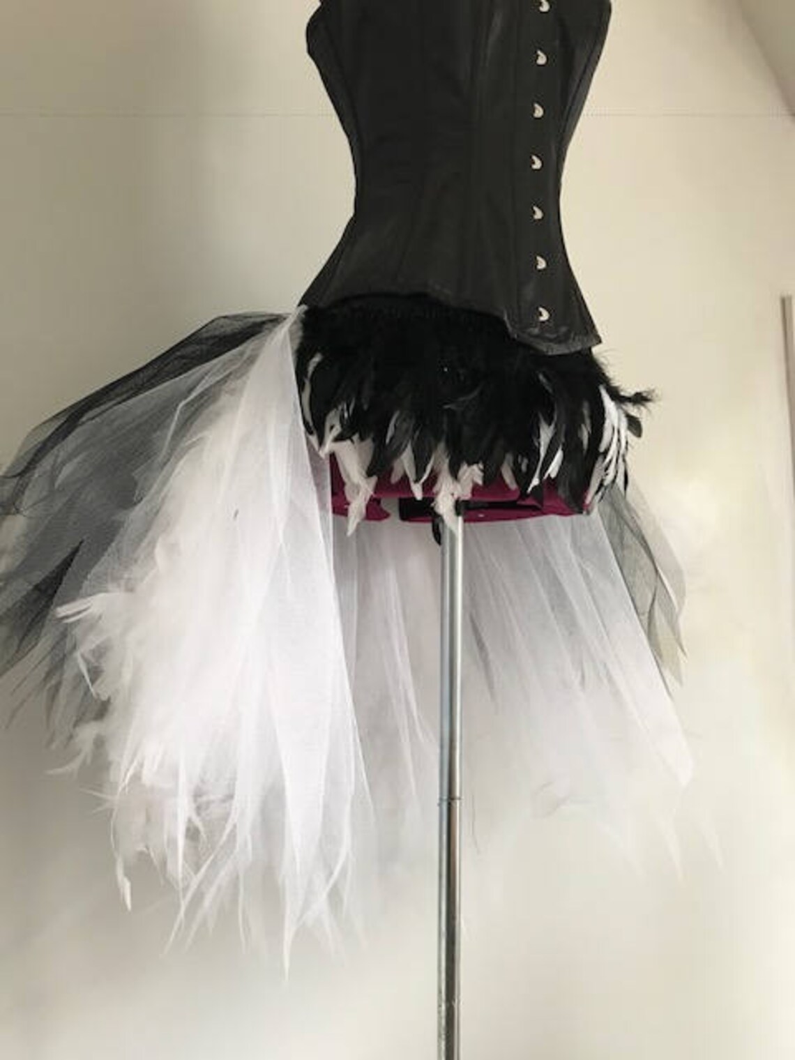 Black and White Feather Bustle Inspired by Plumette All Sizes | Etsy