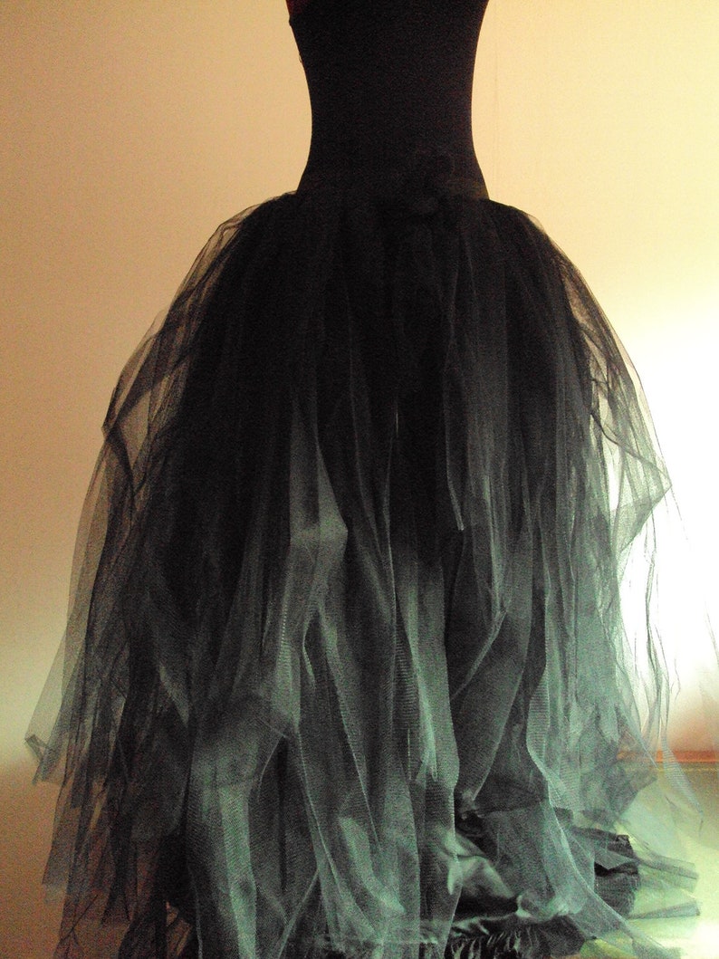NEW Black Long Tulle Tutu Skirt Halloween Goth Steampunk - Etsy UK