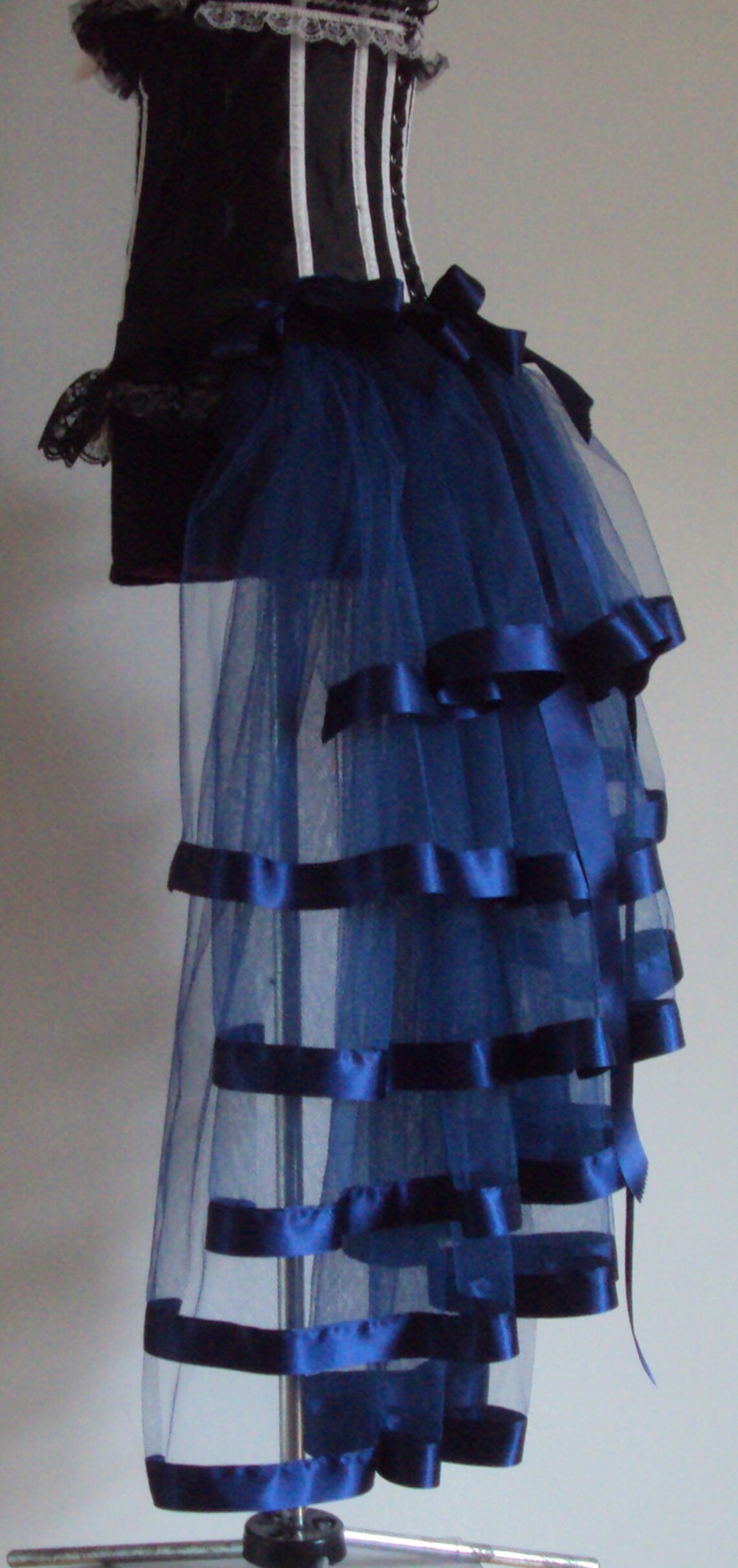French Navy Blue Burlesque Steampunk Bustle Belt Size US 2 4 6 8 10 UK ...