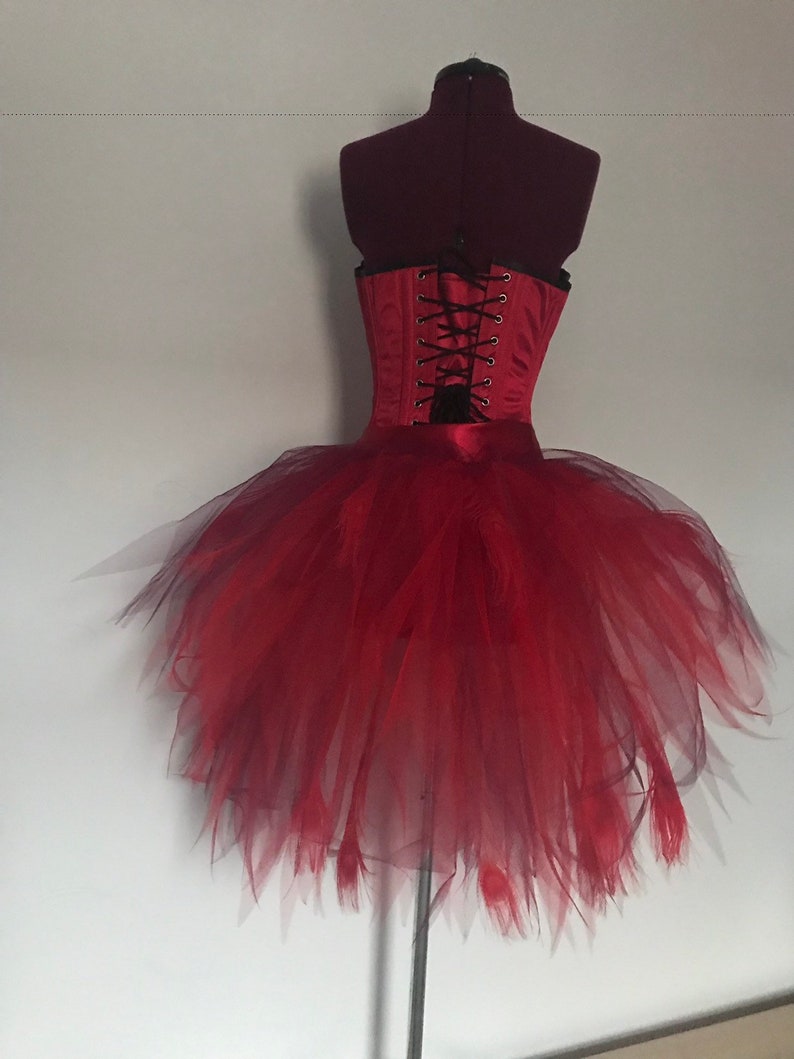 Red Peacock Feather Red Burgundy Burlesque Bustle This bustle | Etsy