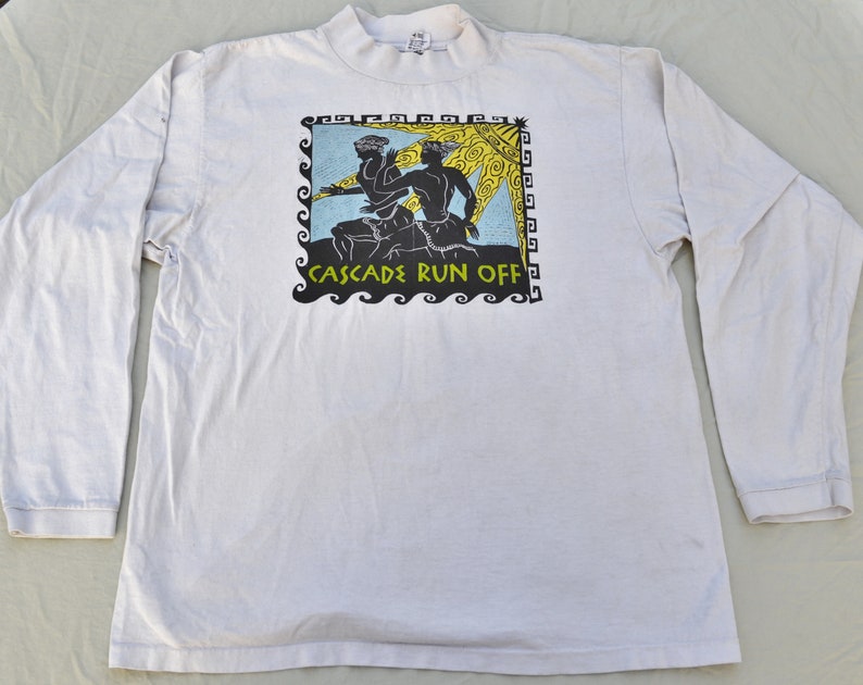 Rare 80's 90's Cascade Run off Race Long Sleeve Shirt T-shirt Size M ...