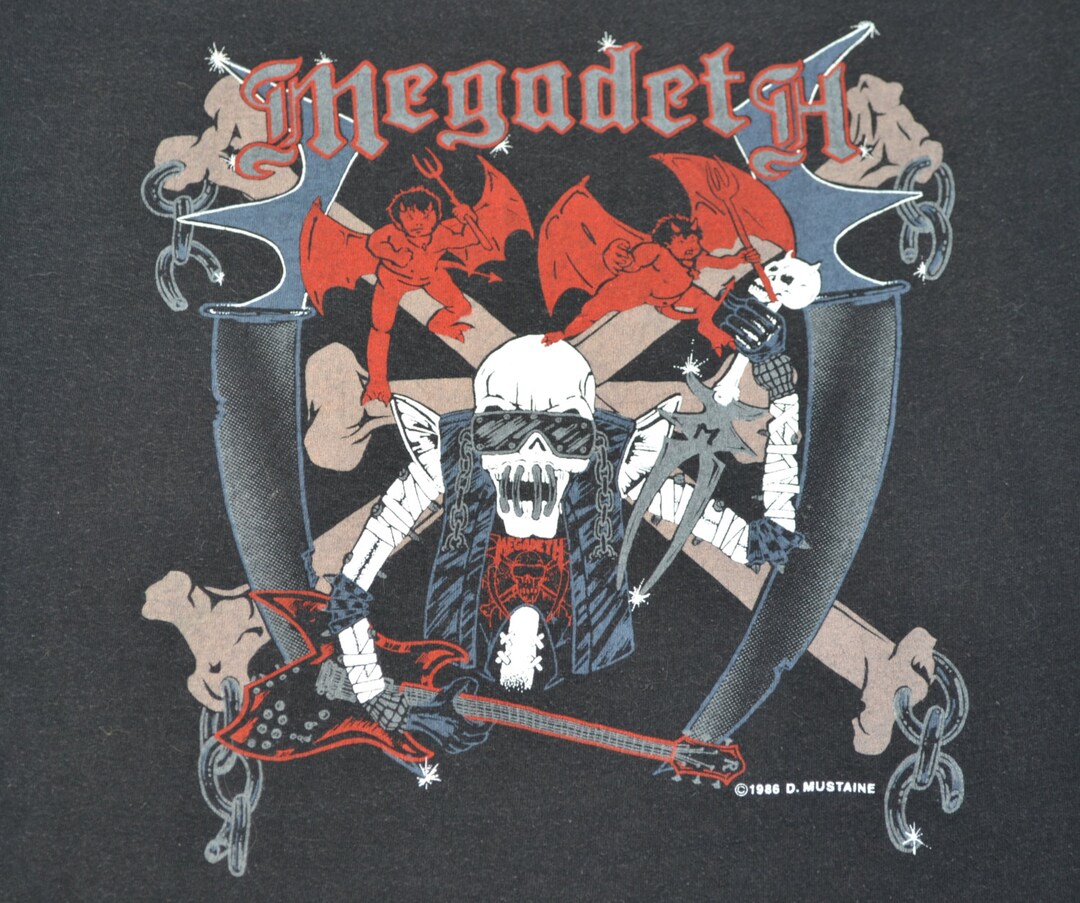 1986 Megadeth Tour Shirt Vintage Two Sided T-shirt Size L 50/50 Tee ...