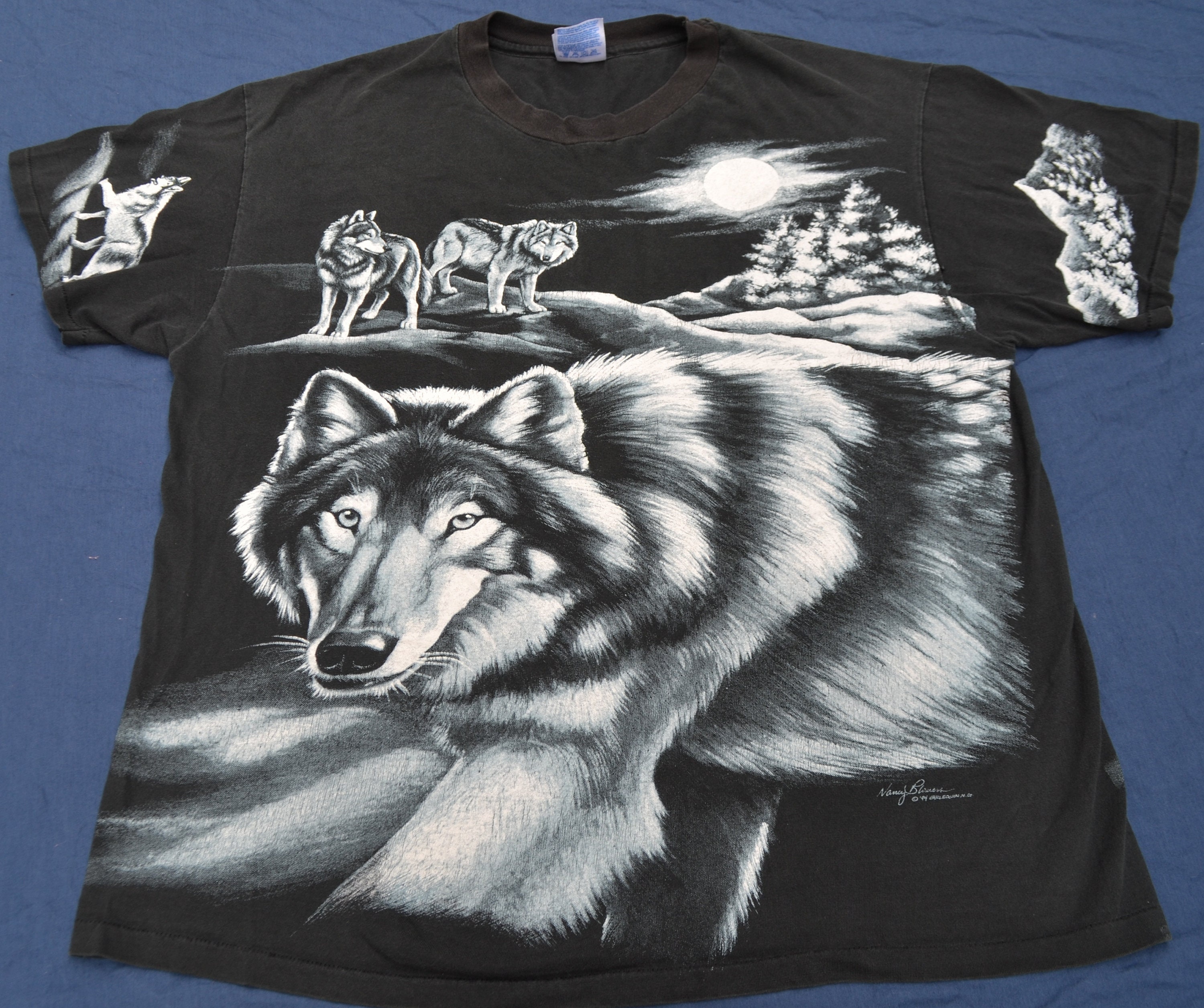Vintage Wolf Shirt all Over Print Wölfe indischen Native American ...