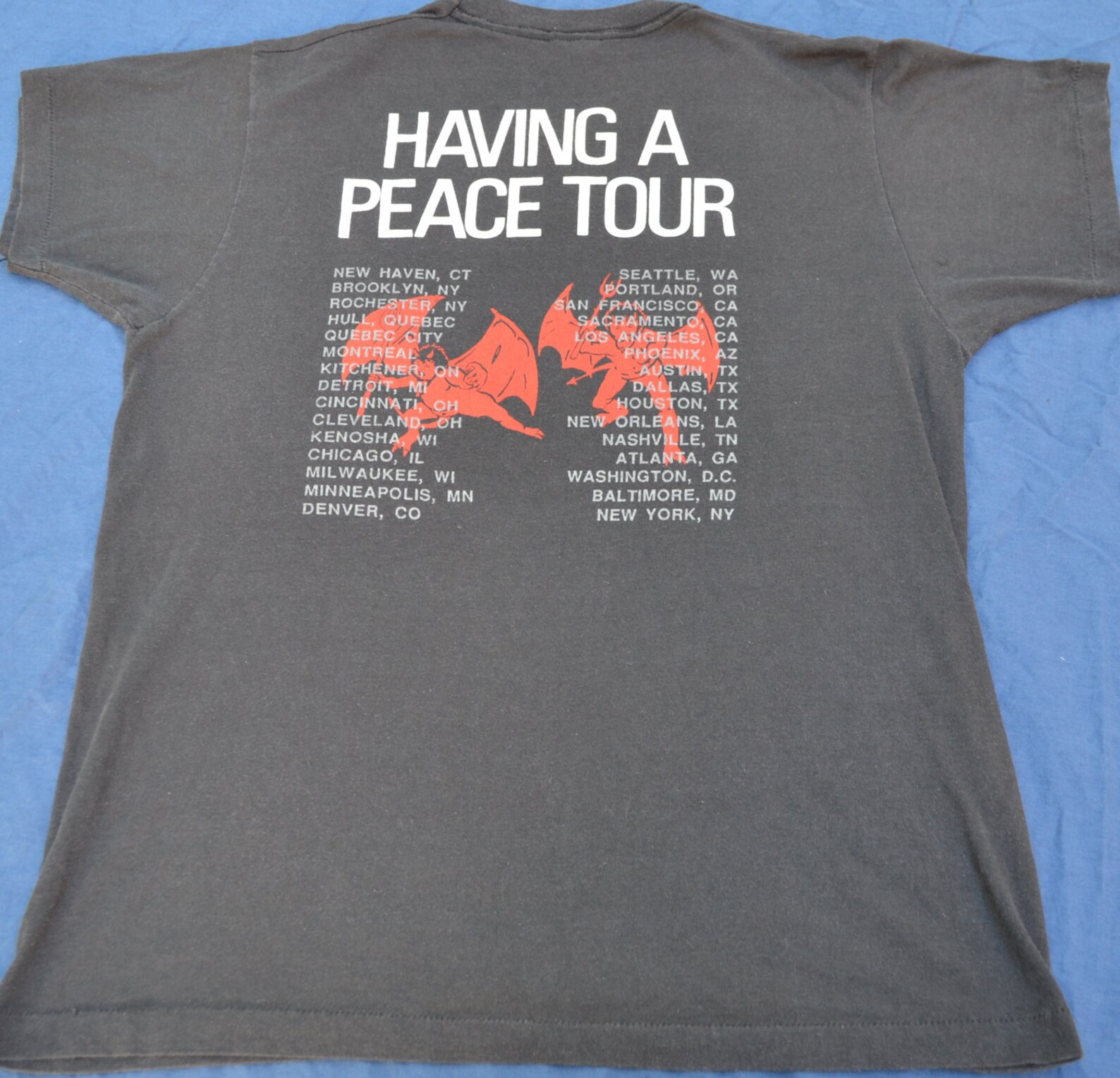 1986 Megadeth Tour Shirt Vintage Two Sided T-shirt Size L 50/50 Tee ...