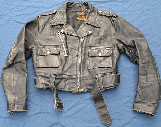 50's Harley Davidson Cycle Queen Leather Motorcycle Jacket Size M / S ...