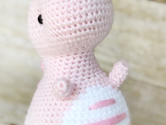 Pink Crochet Dinosaur Plush Stuffed Animals & Plushies Toys Toys ...