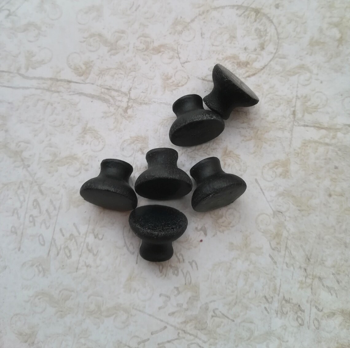 6 Pedestal Miniature Mini Tiny Resin Black Decoration Skull Holder Cake ...