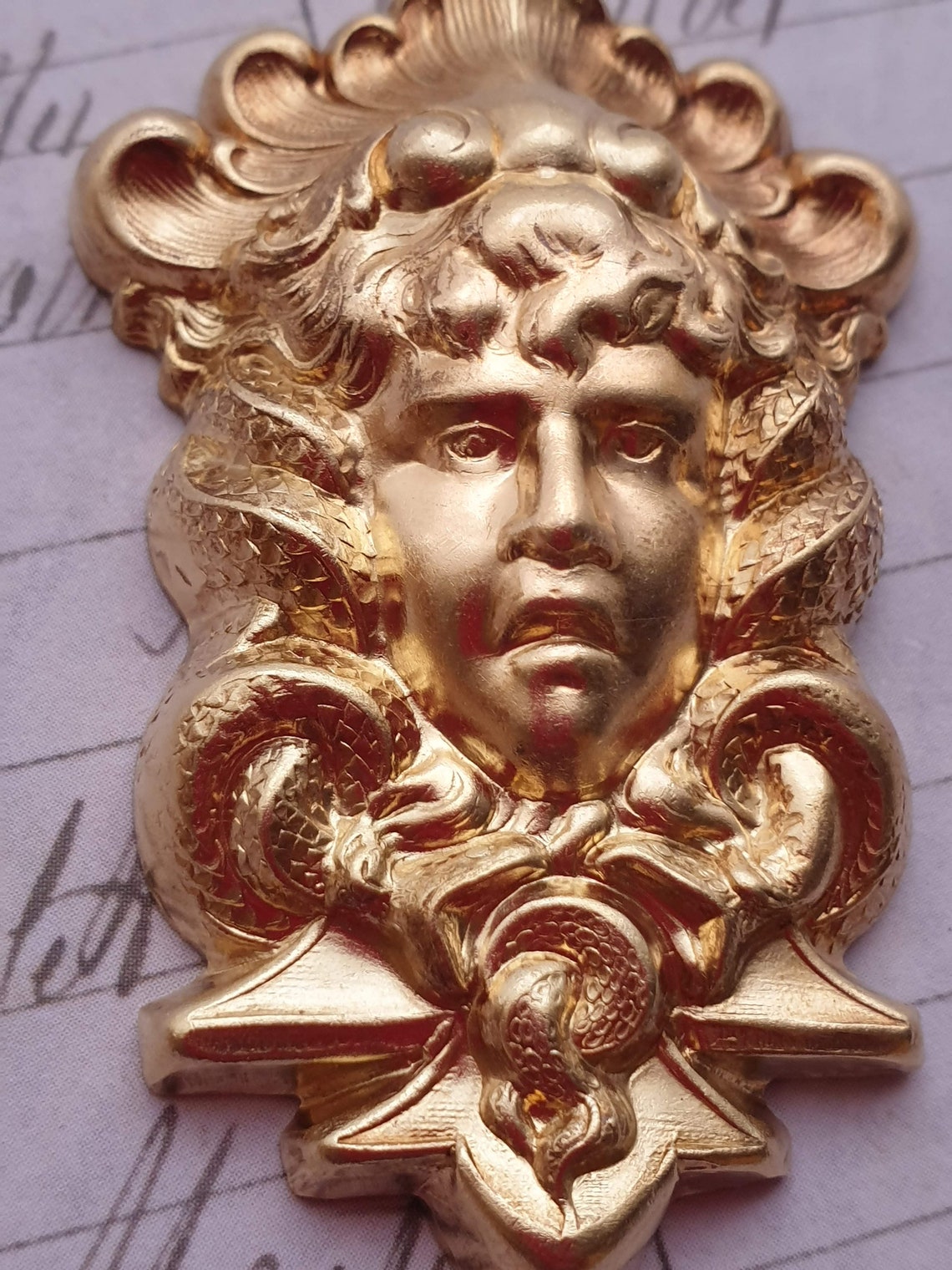 Nouveau Lady Goddess Medusa Ornament Messing roh MEDUSA - Etsy