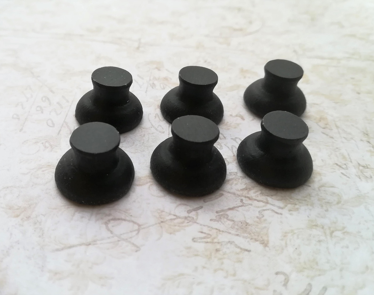 6 Pedestal Miniature Mini Tiny Resin Black Decoration Skull Holder Cake ...