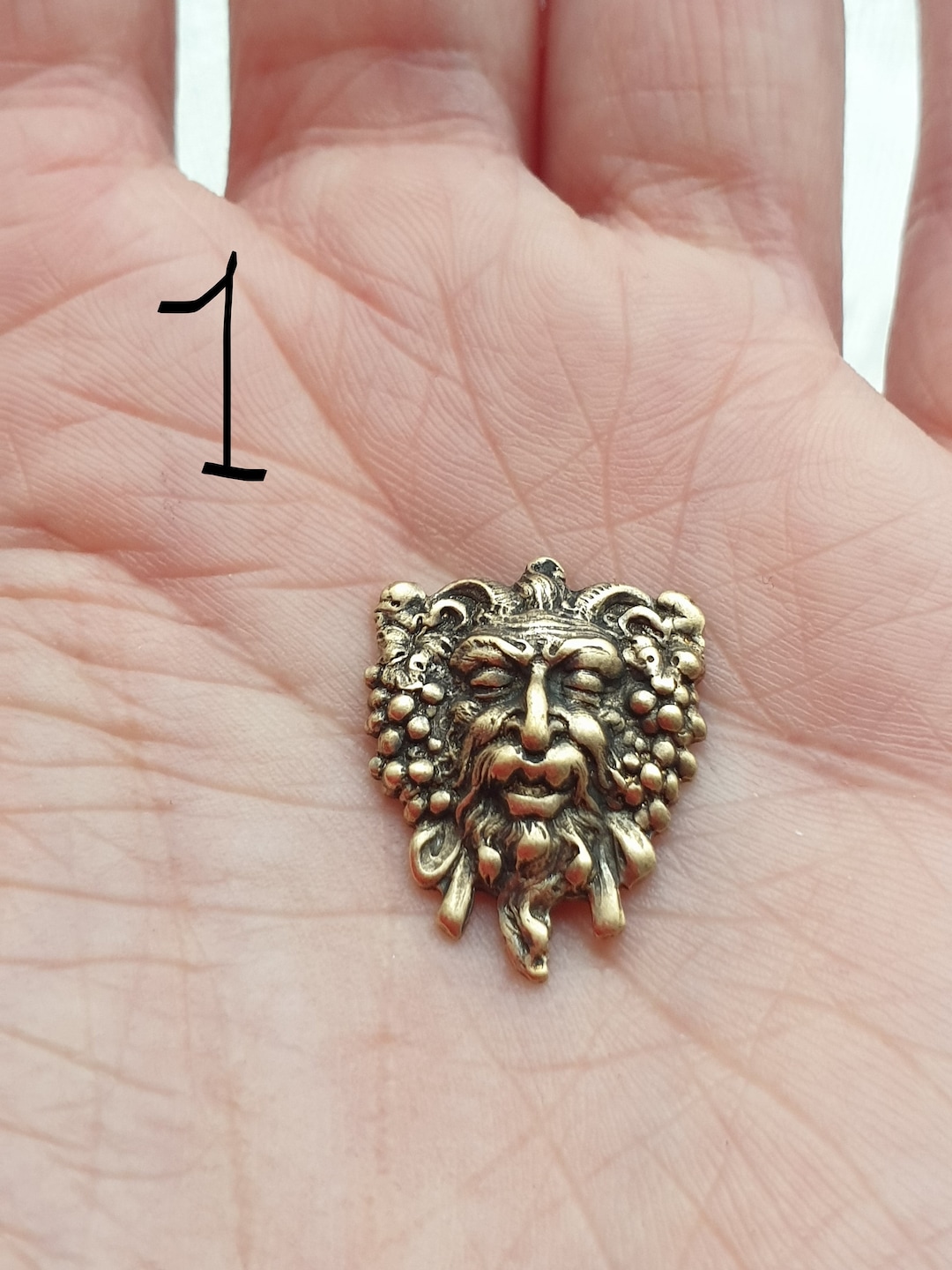 Small Metal Stamping Man Head Wizard Fantasy Ornament - Brass - Etsy
