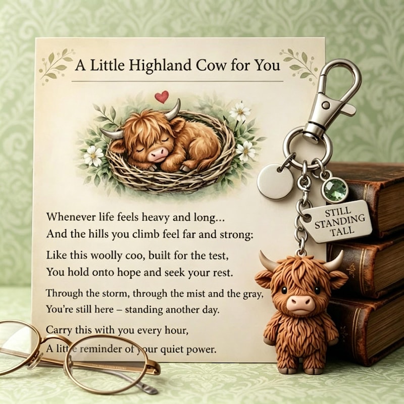 Highland Cow Keychain - Etsy