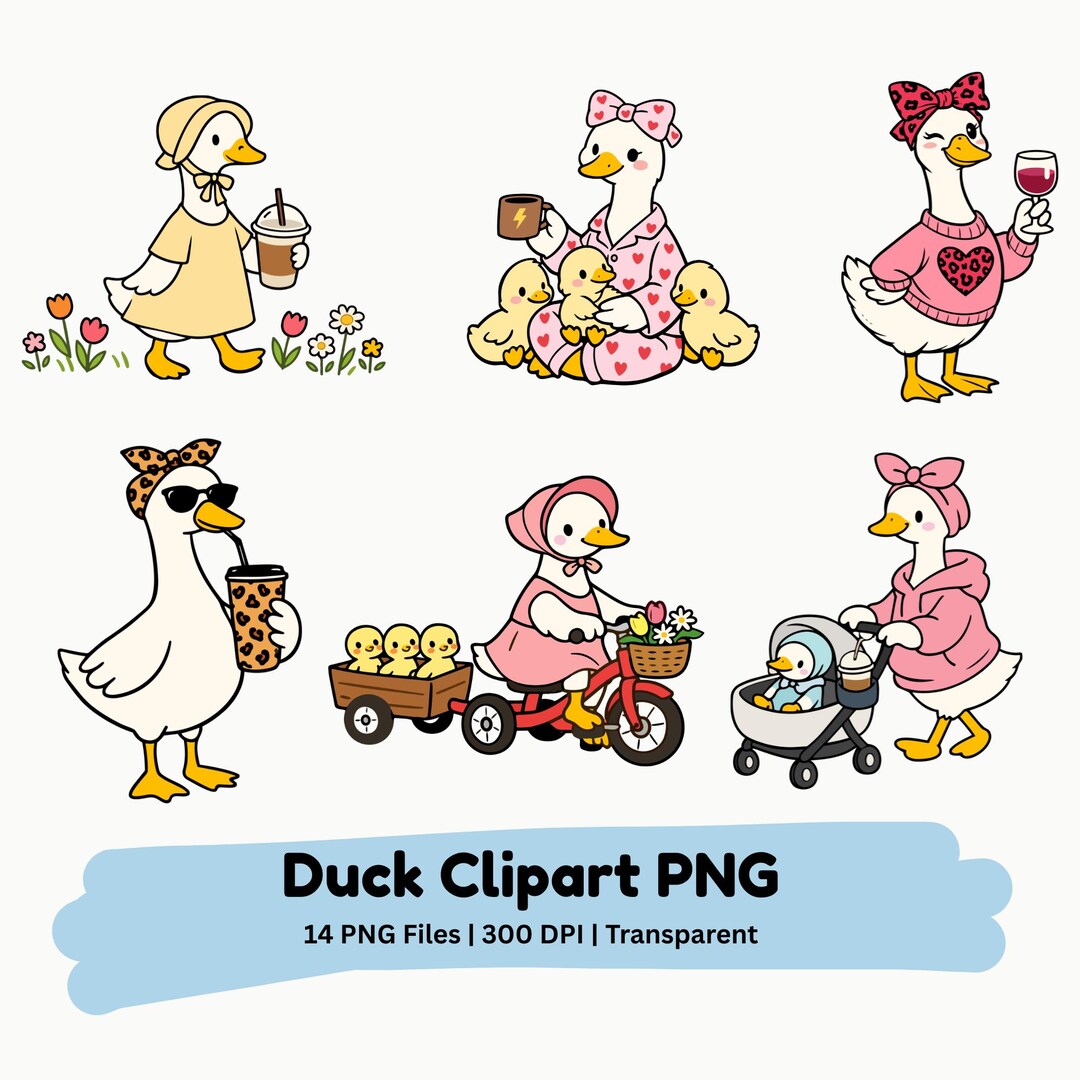 Duck PNG Bundle | Mama Duck Baby Family Farm Clipart Nursery ...