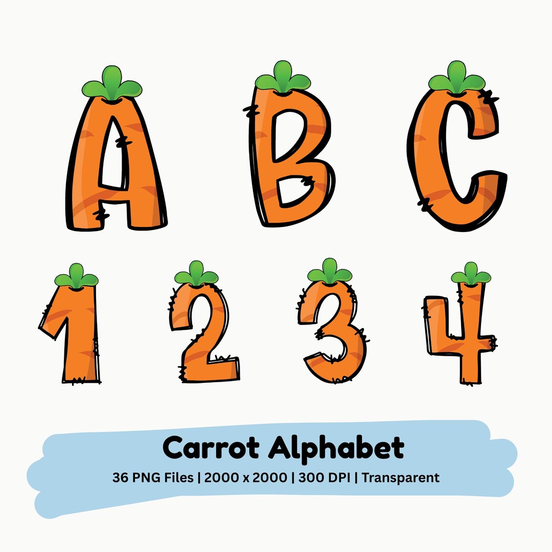 Carrot Alphabet PNG | Vegetable Letters Clipart Kids Font Cricut ...