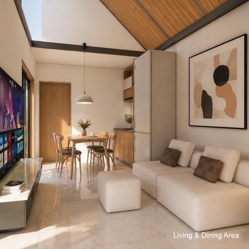 Modern Nordic L-shape House Plan 8x8m (26x26 Ft) | 2 Beds 1 Bath | PDF ...