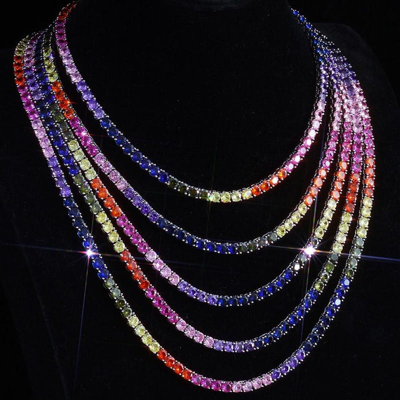 Multicolor Diamond Chain - Etsy