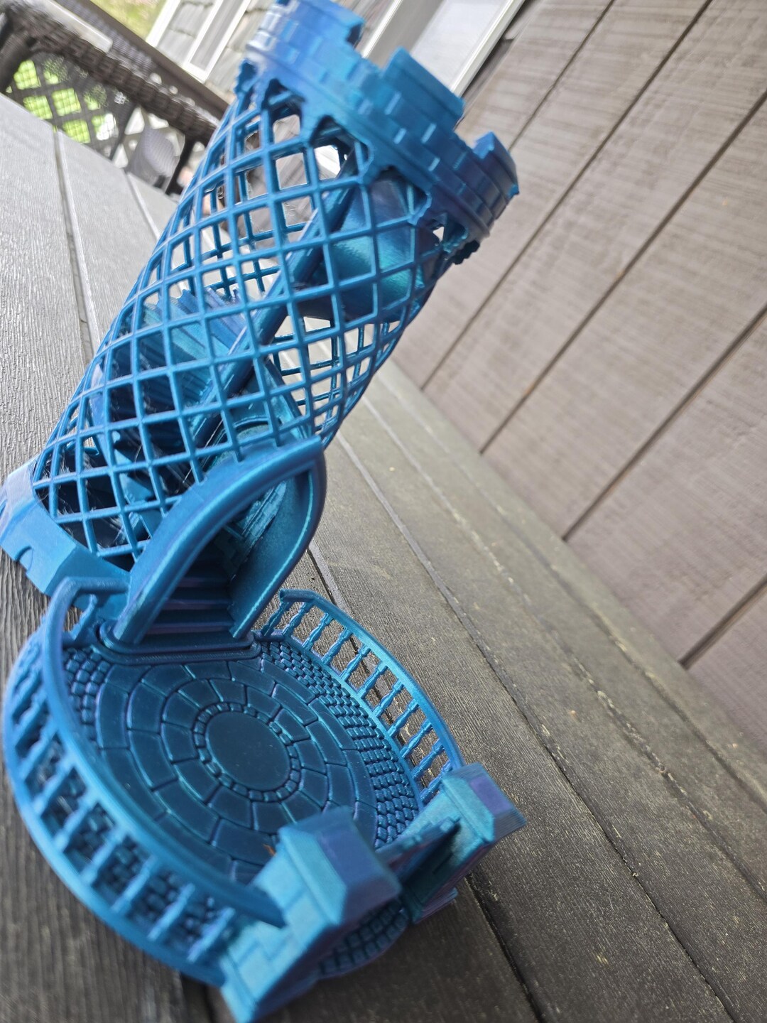 3D Printed Dice Castle Tower and Separate Dice Catch Tray Teal Blue - Etsy