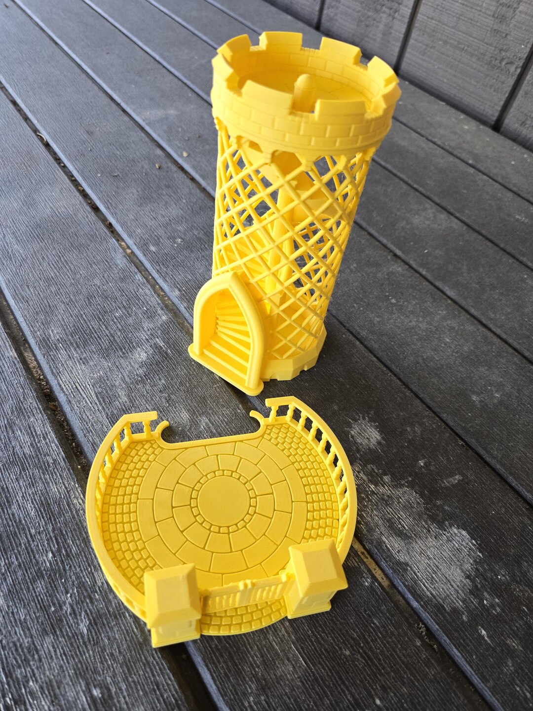 3D Printed Dice Castle Tower and Separate Dice Catch Tray Dandelion ...